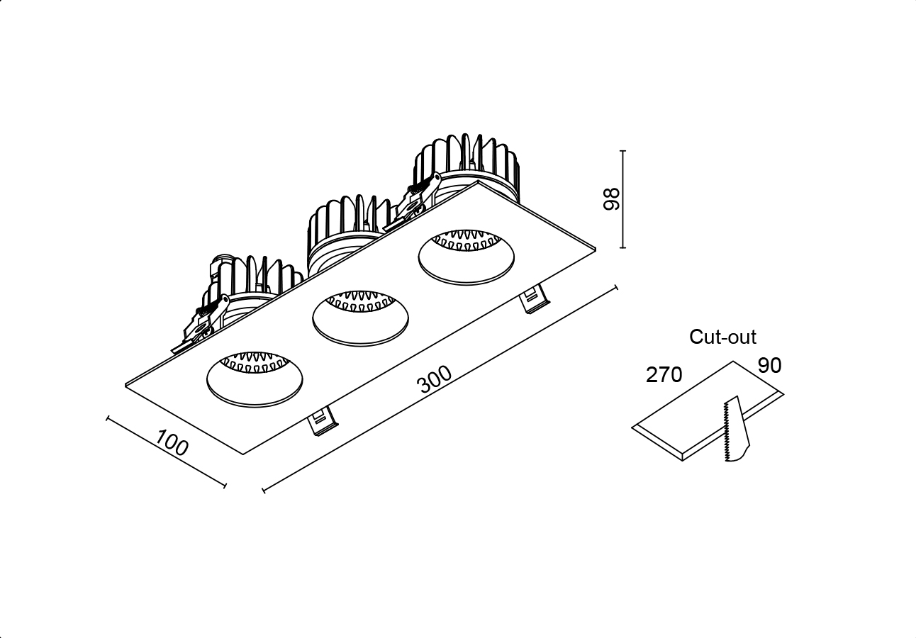 BELLA 3X Recessed Mounted | EAE Lighting