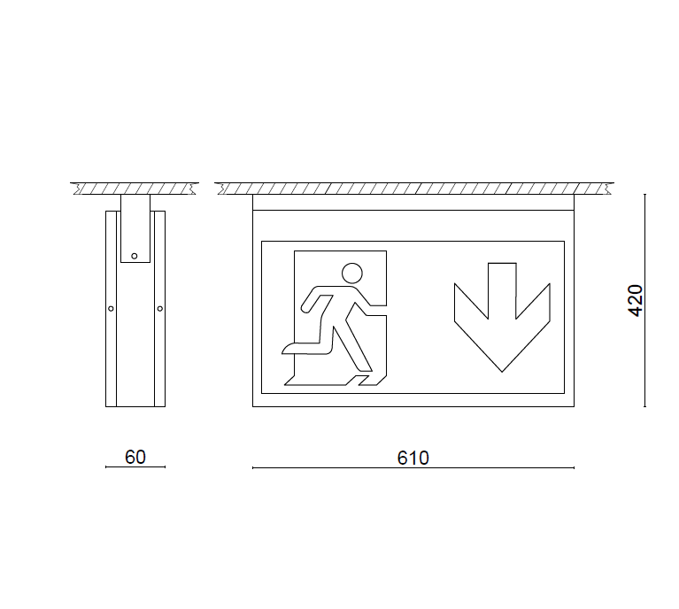 EXIT PLEK MAXI CY | EAE Lighting