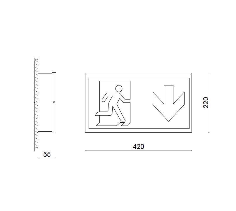 EXIT PLEK MIDI TY | EAE Lighting