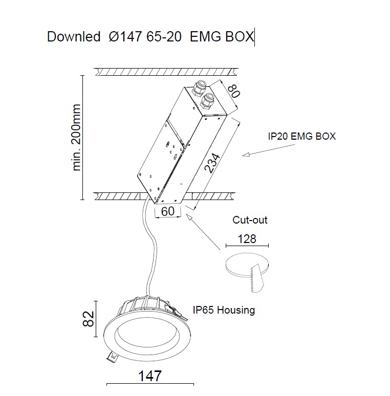 DOWNLED Ø147 65/20 Sıva Altı | EAE Lighting