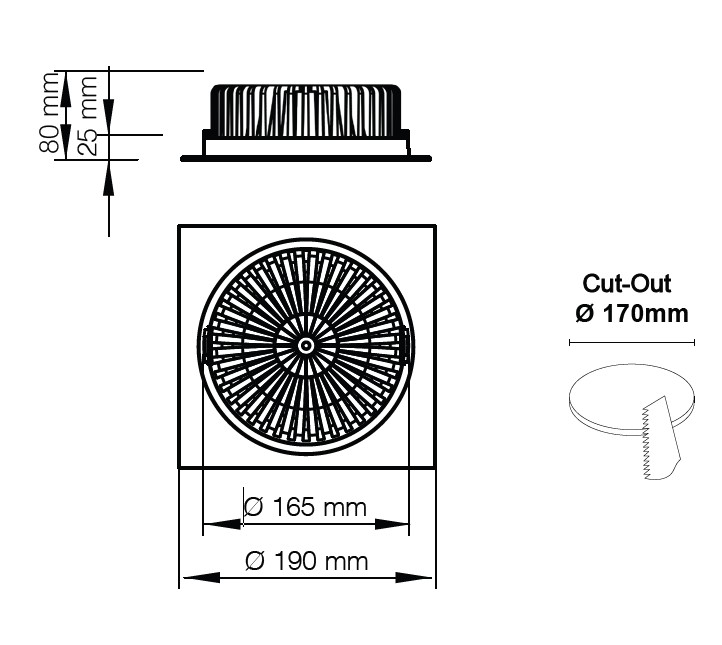 DOWNLED Ø190x190 NG | EAE Lighting